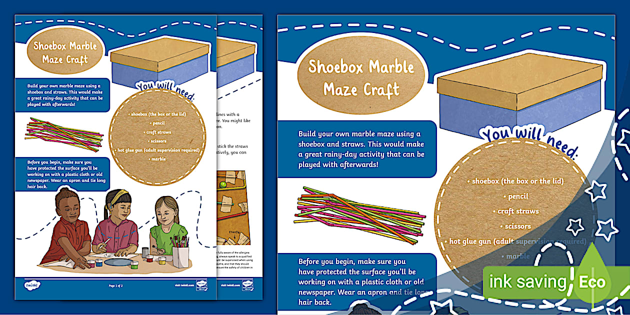 Shoebox Marble Maze Craft (Ages 7 - 11) (teacher made)