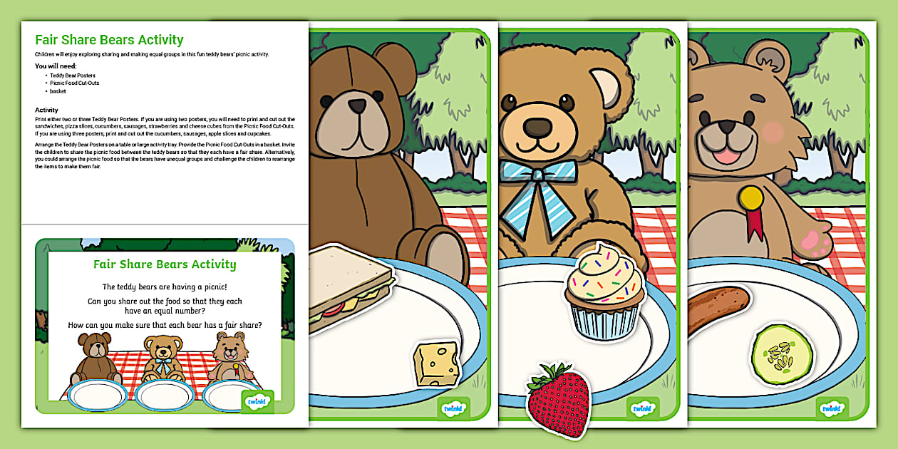 👉 Fair Share Bears Maths Activity Pack | Twinkl - Twinkl