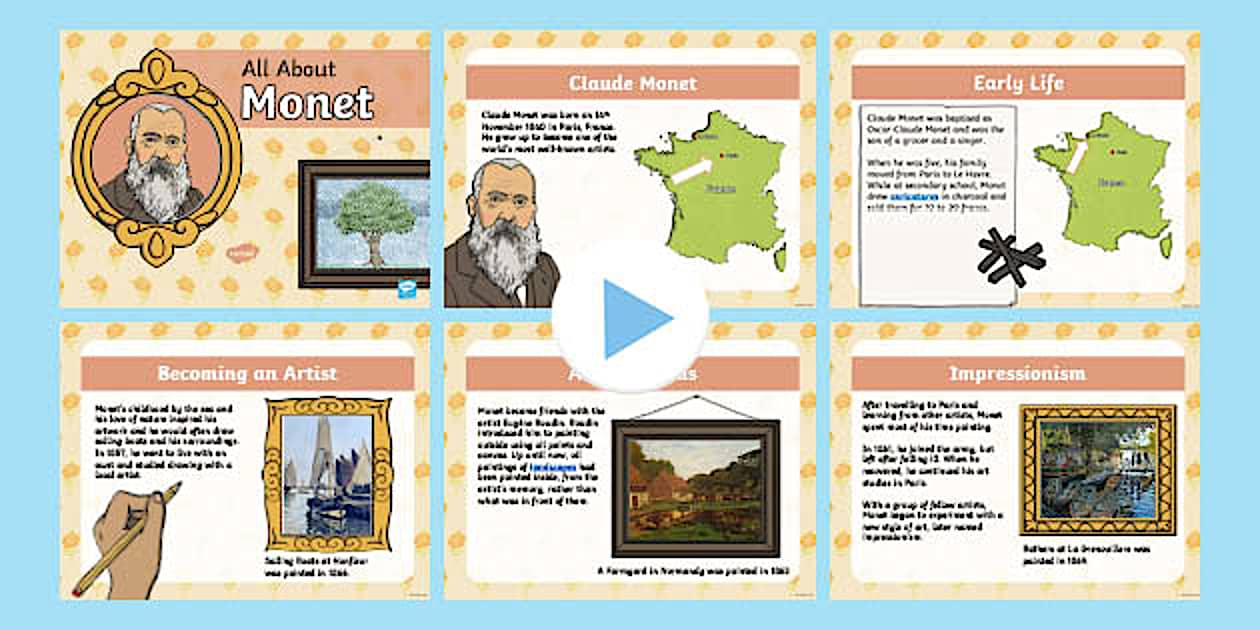 KS1 All About Monet Information PowerPoint (teacher made)
