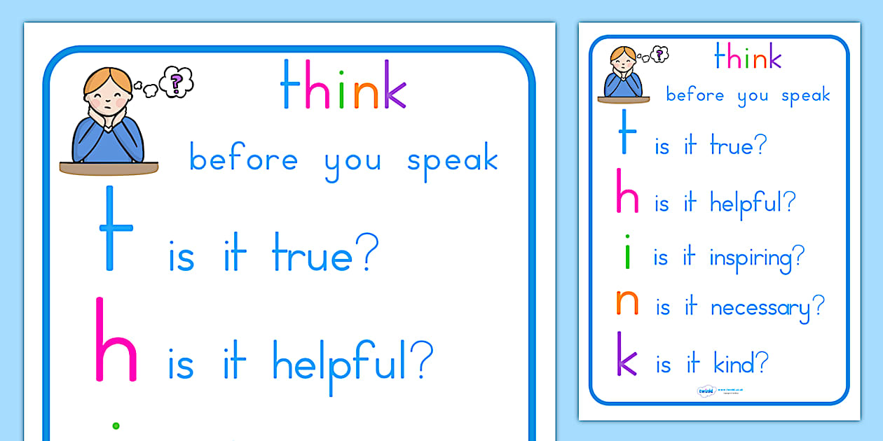 Think Before You Speak Poster (ティーチャーメイド)