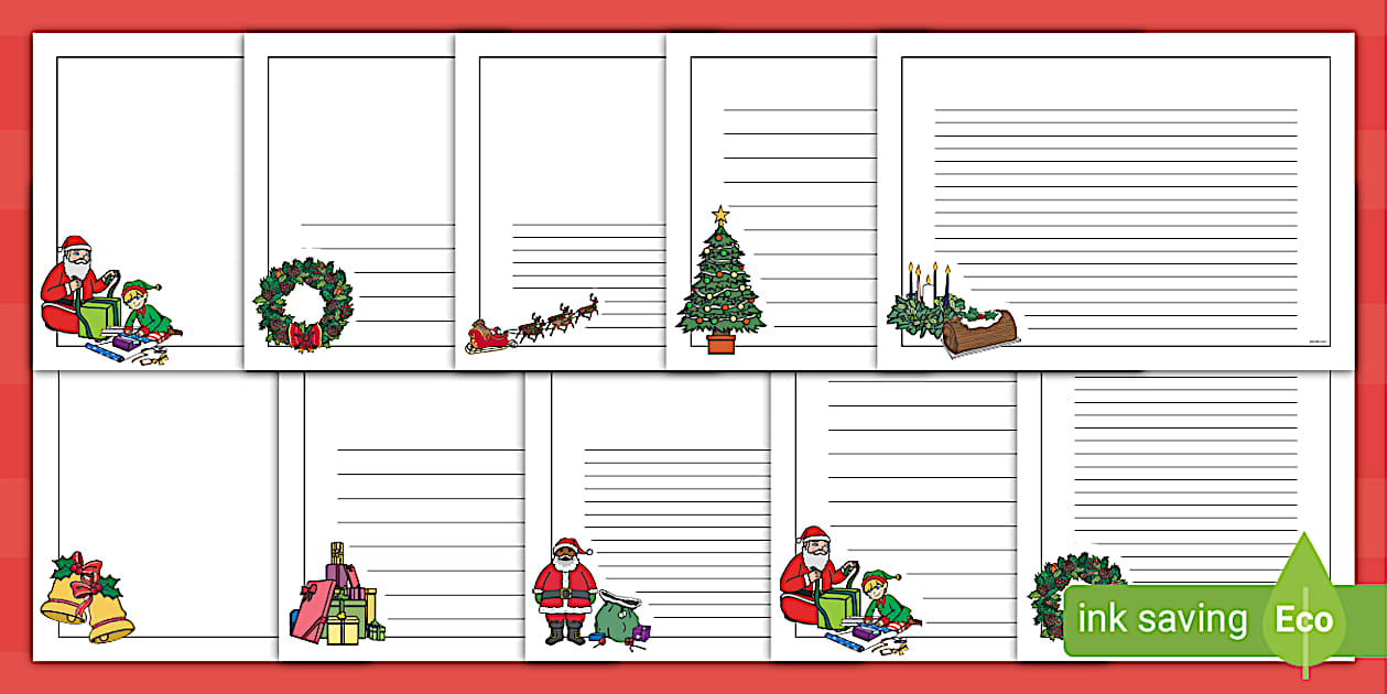 Christmas Themed Paper Page Borders