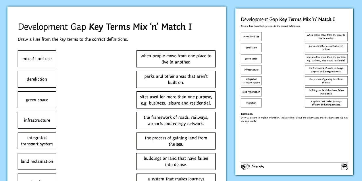 Development Gap Mix & Match Activity 1 (teacher made)
