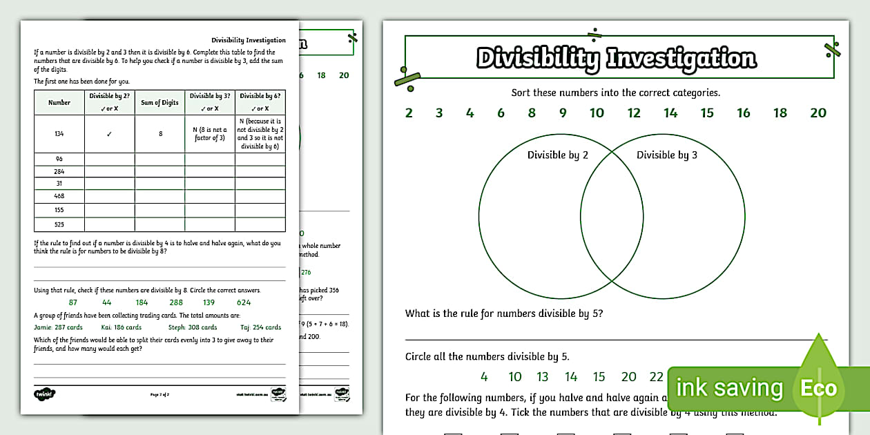 Rules of Divisibility Worksheet (teacher made) - Twinkl