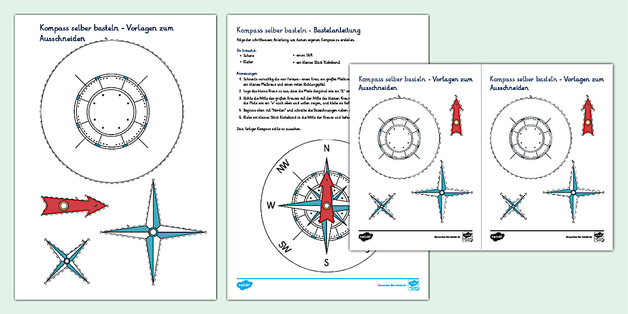 Kompass selber basteln - Bastelanleitung - Twinkl