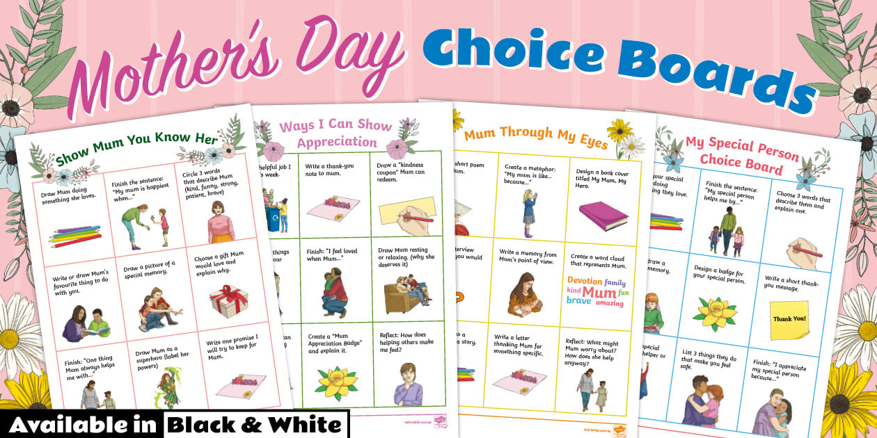Mother’s Day and My Special Person Choice Boards
