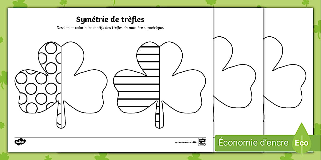 Symétrie de trèfles pour la Saint Patrick (Teacher-Made)