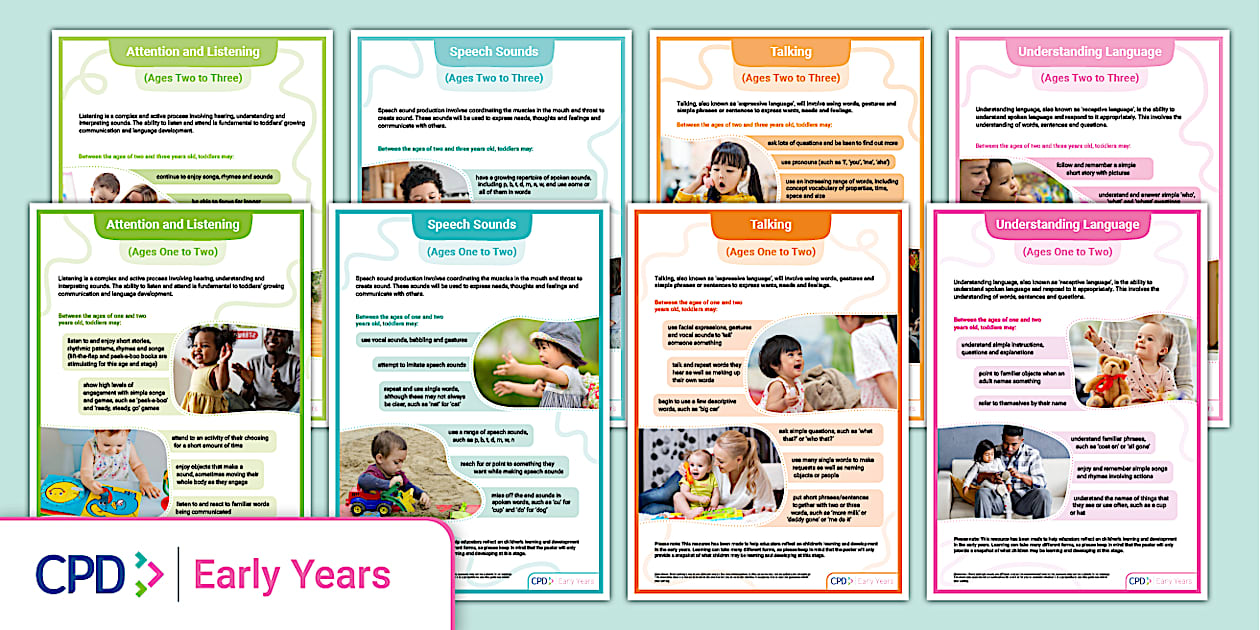 Developing Toddler's Communication and Language Poster Pack