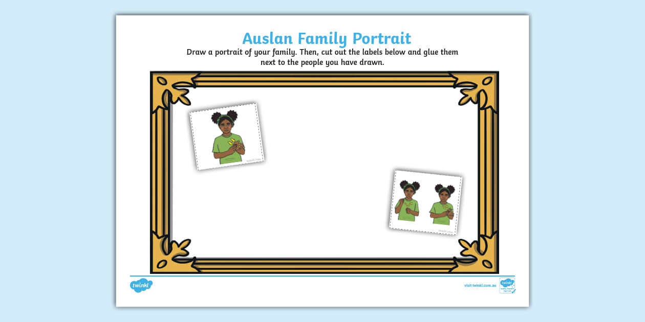 Auslan Family Portrait with Labels (Northern) (teacher made)