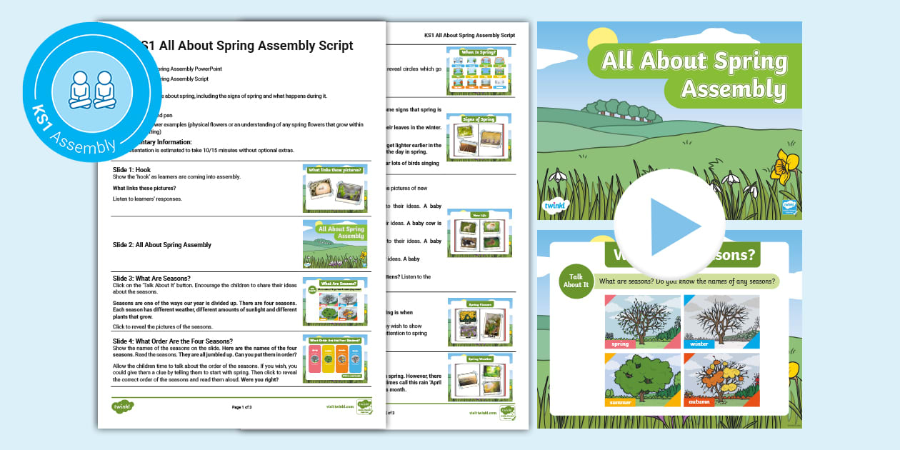 All About Spring KS1 Assembly Pack - Seasons - Twinkl