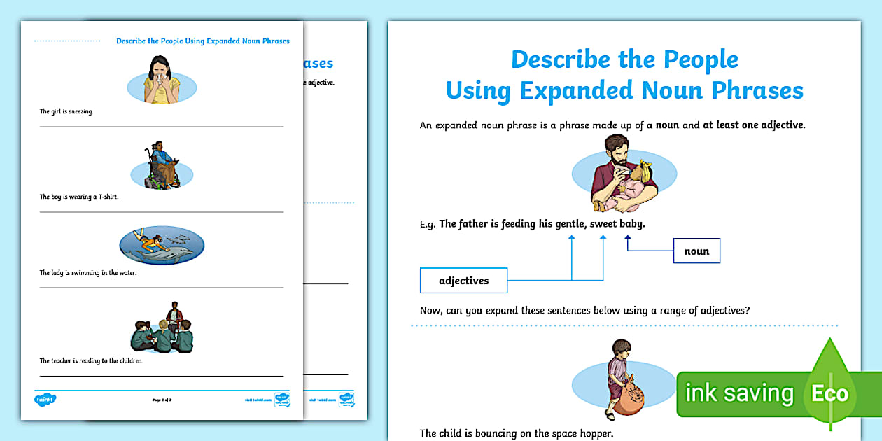 KS2 Describe the People Using Expanded Noun Phrases Activity