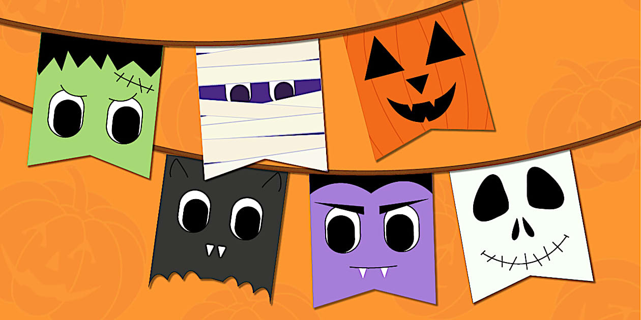 Halloween Characters Bunting | Twinkl Party