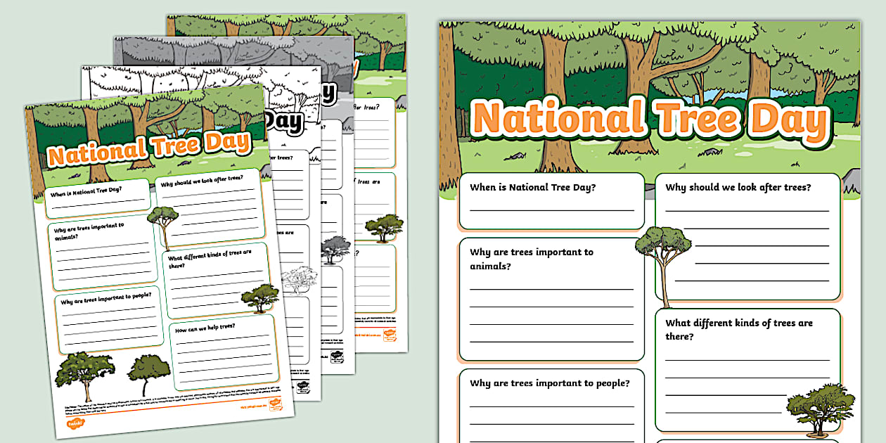 National Tree Day Fact File Template (teacher made) - Twinkl