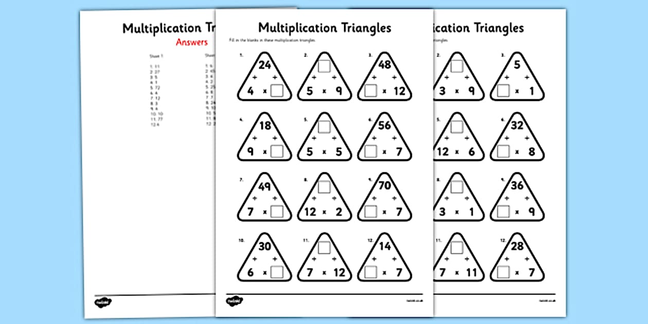 2 to 12 Times Tables Missing Number Worksheets - Twinkl