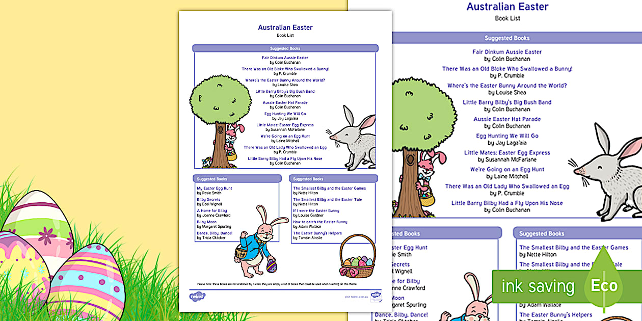 Australian Easter Book List (teacher made) - Twinkl