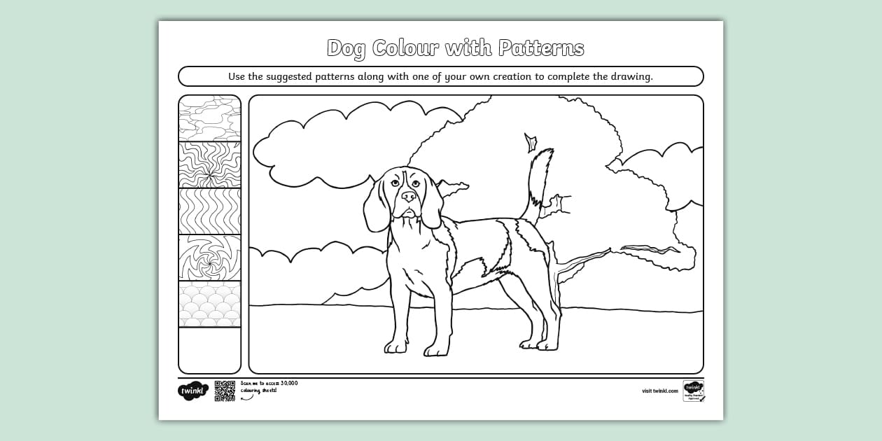 Dog Colour with Patterns Activity (teacher made) - Twinkl