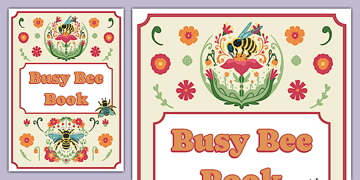 Bee-Themed Busy Bee Book Cover (Teacher-Made) - Twinkl