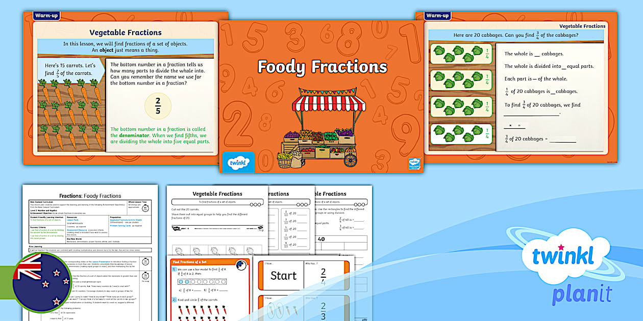 Level 2 Fractions: Find Fractions of a Set Lesson 2 - Twinkl