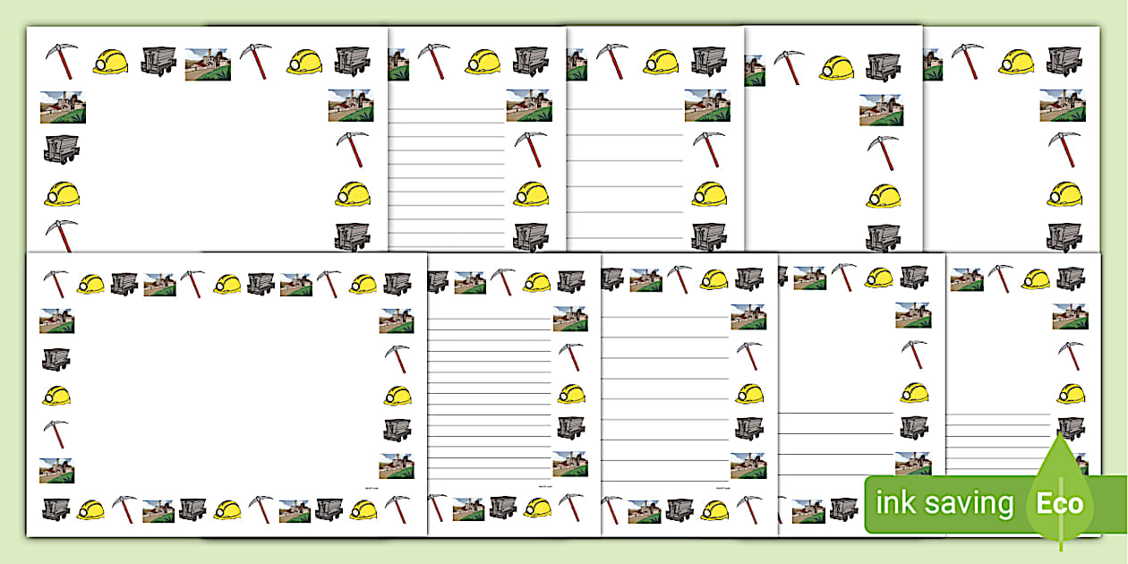 Coal Mining Page Borders - Twinkl - KS1 (Teacher-Made)