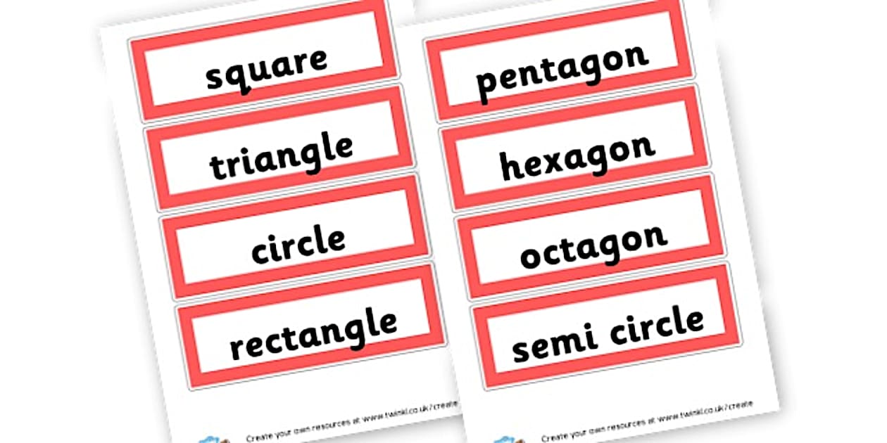 2D Shape Labels (teacher made) - Twinkl