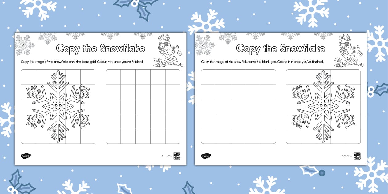 Copy the Snowflake Worksheet - Twinkl art (teacher made)