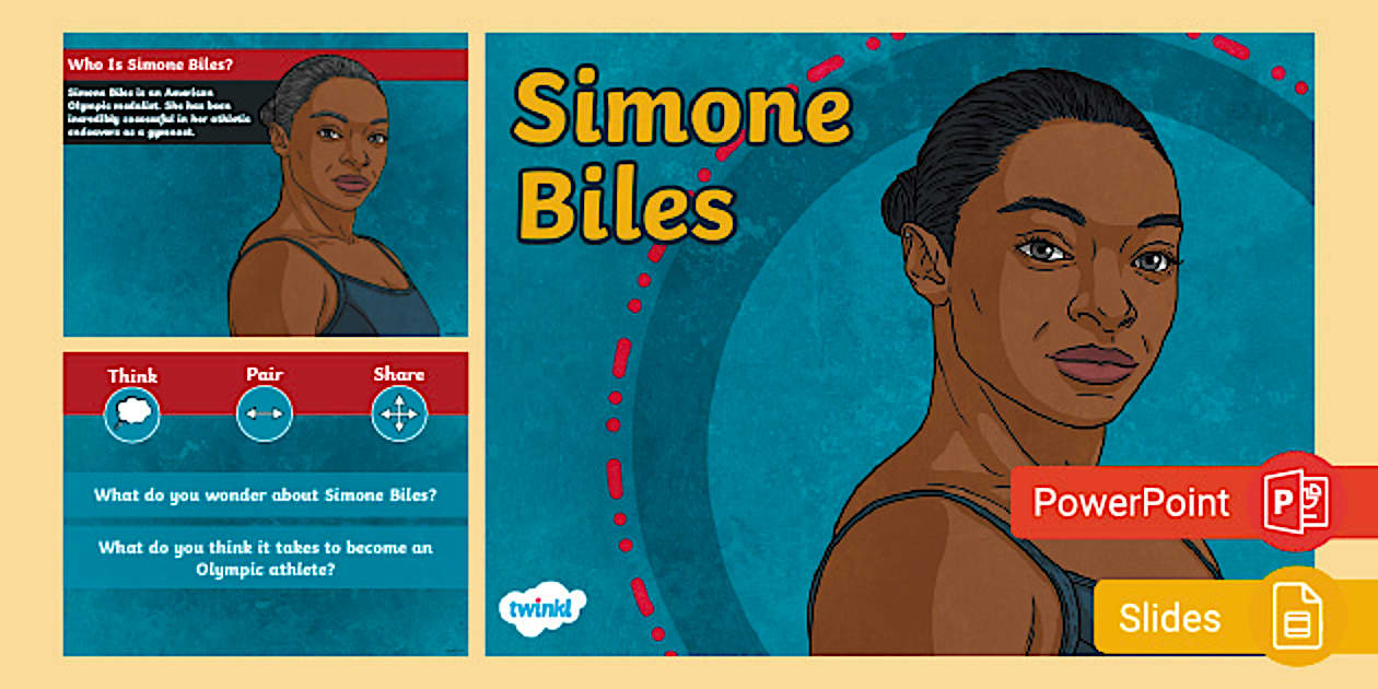 Simone Biles Biographical PowerPoint & Google Slides for 3rd-5th Grade