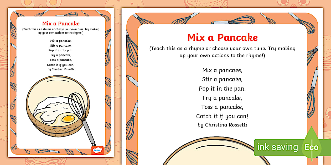 Black and White Mix a Pancake Rhyme (Lehrer gemacht)