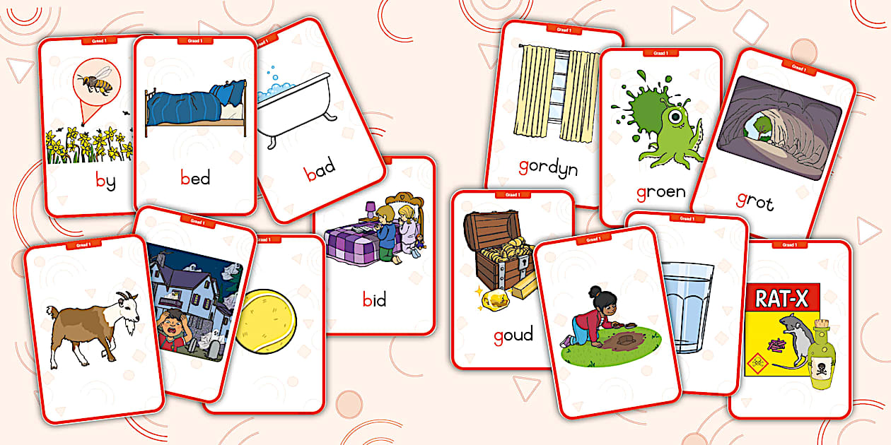 Graad 1 Klanke Flitskaarte b, g (teacher made) - Twinkl