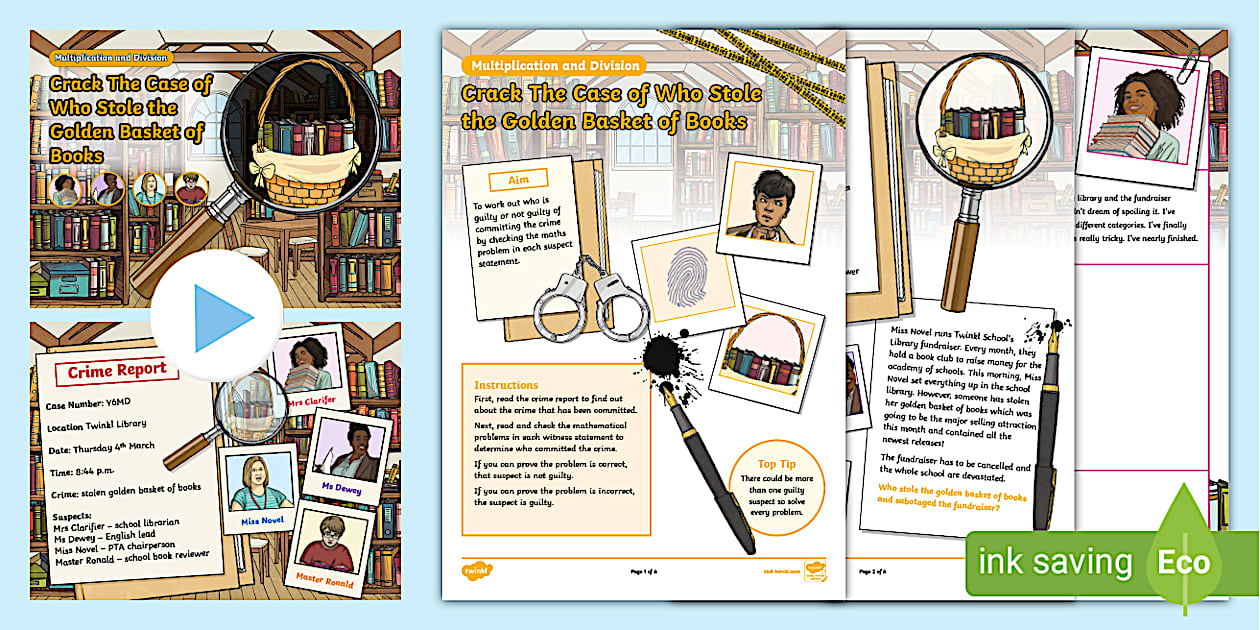 👉 Y6 Multiplication & Division Crack the Case Problem-Solving Pack