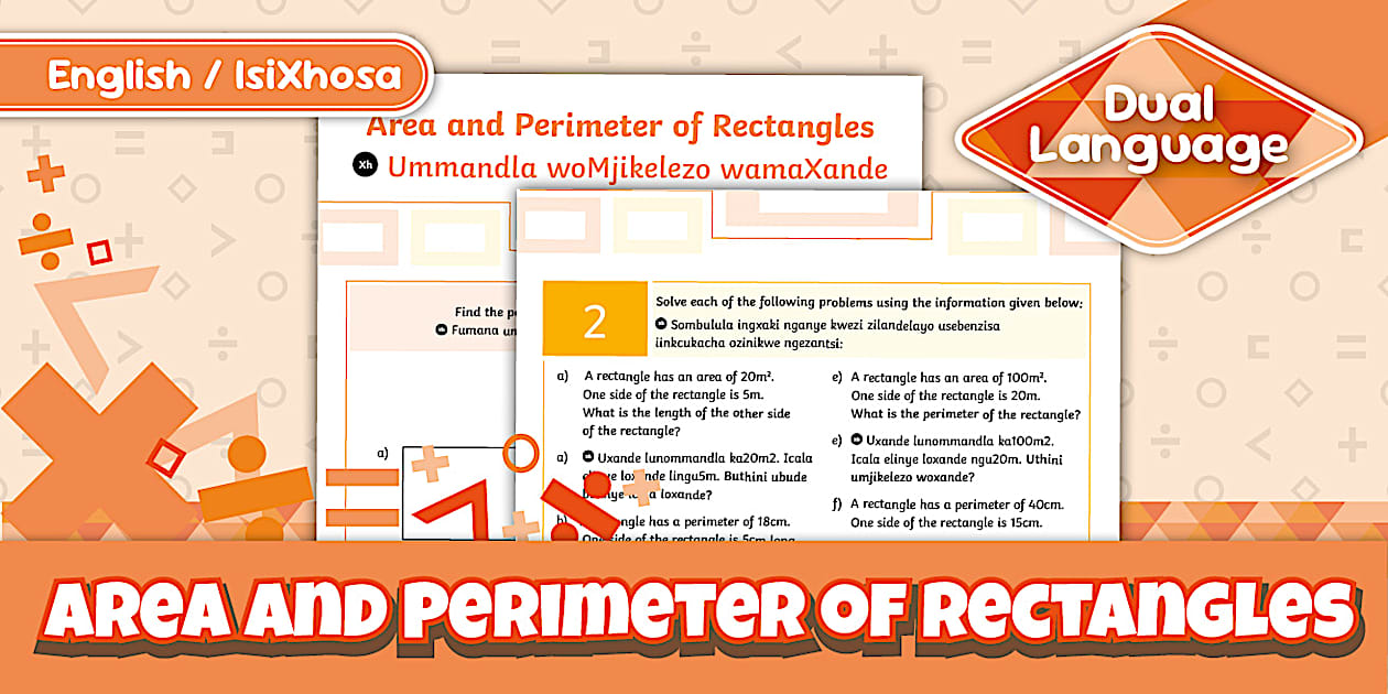 Area and Perimeter of Rectangles Worksheet | Twinkl ZA - isiXhosa