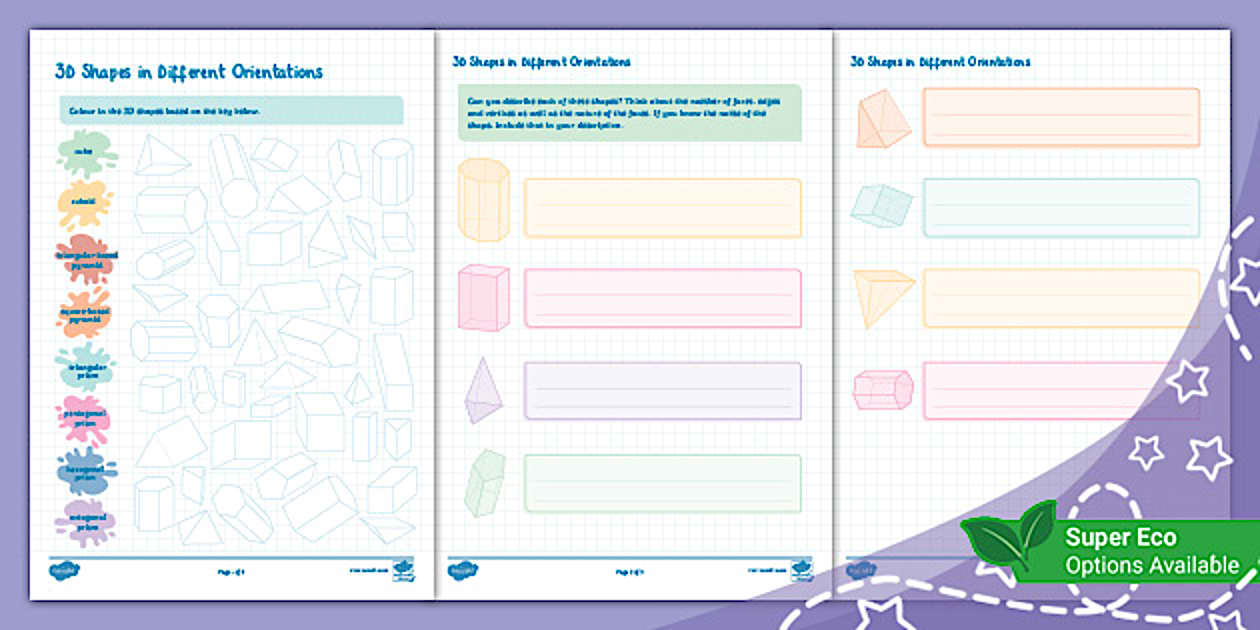 👉 3D Shapes in Different Orientations (Ages 7 - 8)