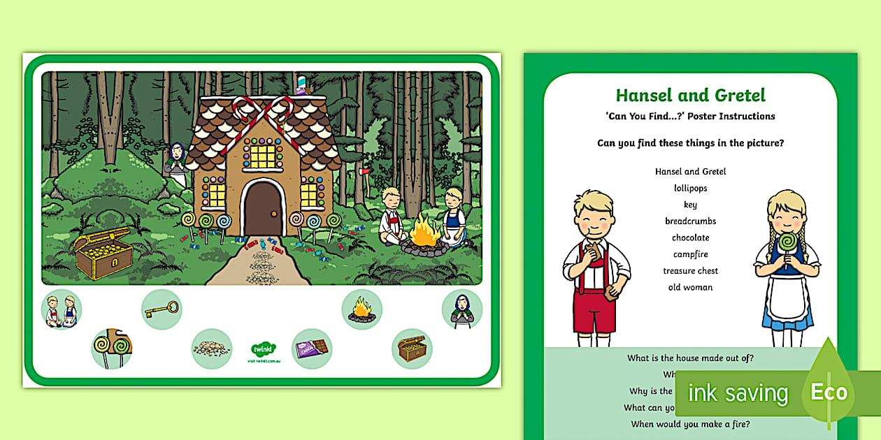 Hansel and Gretel Can You Find...? Poster and Prompt Card Pack