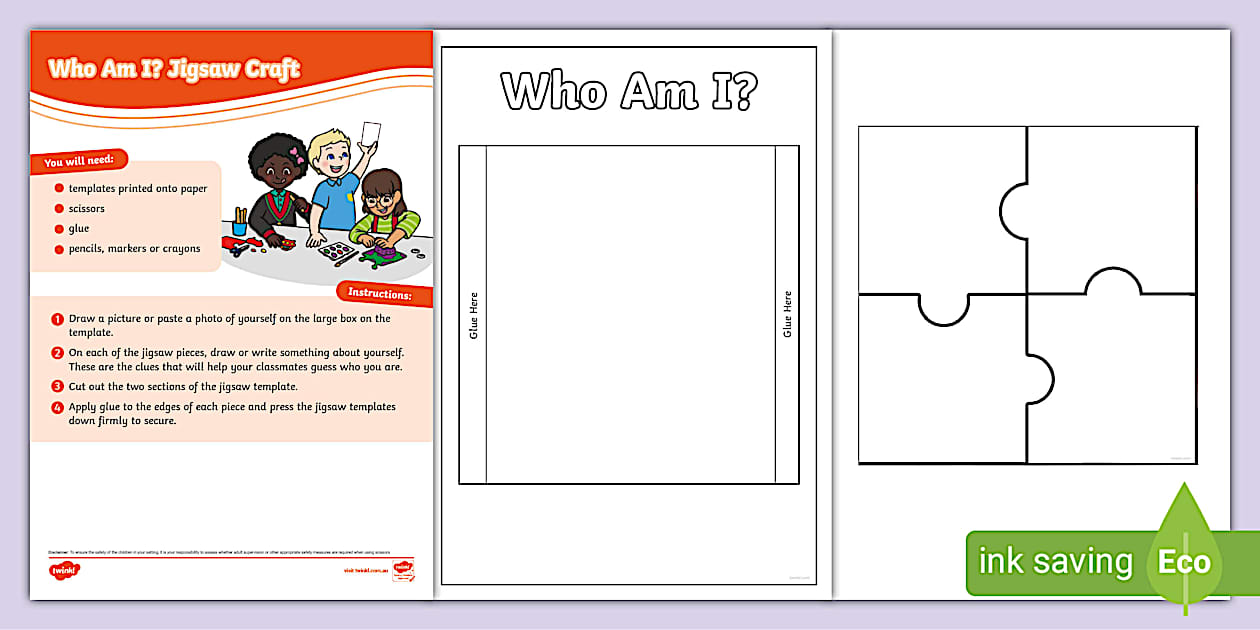Who Am I Jigsaw Craft (teacher made) - Twinkl