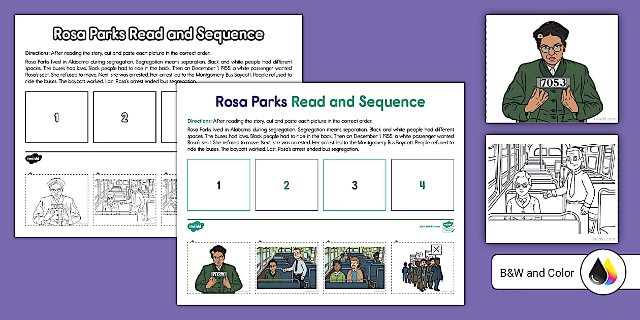 Rosa Parks Sequencing Worksheet | Women’s History | Twinkl US