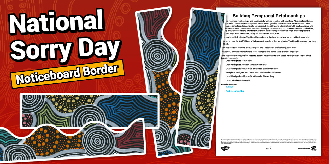 National Sorry Day Noticeboard Border