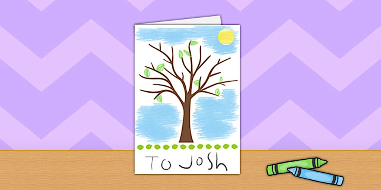 👉 Tree Card Template (teacher made) - Twinkl