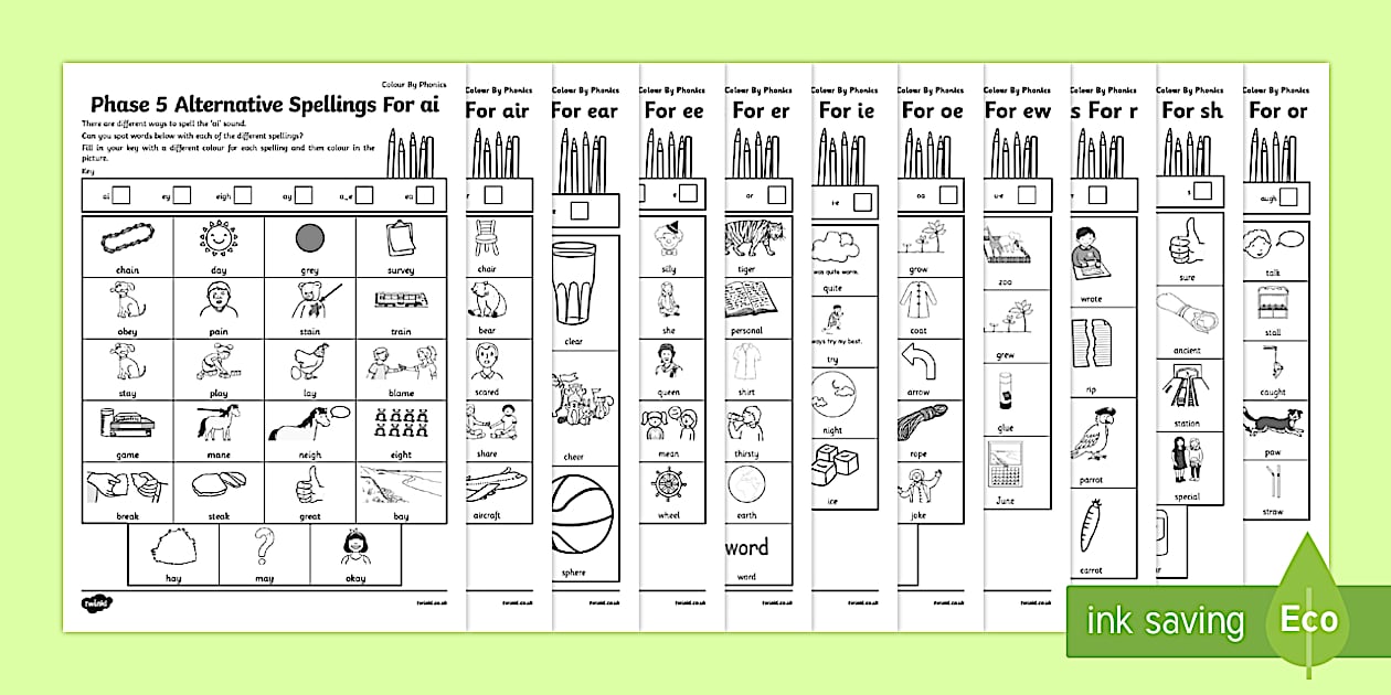 Phase 5 Colour by Spelling Activity Pack - Phase 5 Colour by Spelling 'r'