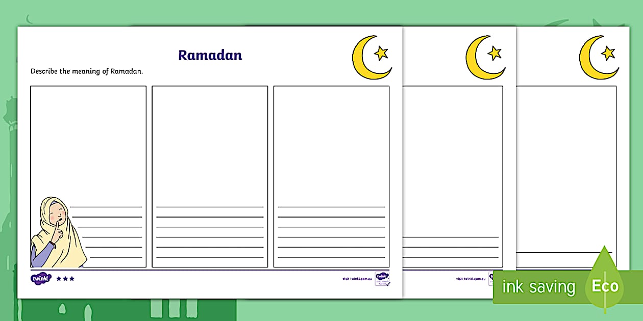 TAS Ramadan Description Differentiated Worksheet - Twinkl