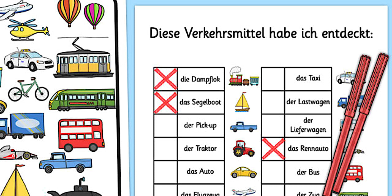 Diese Verkehrsmittel Habe ich entdeckt Transport Themed I Spy With My ...
