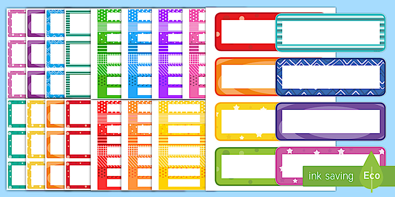 Editable Multicolour Pattern Drawer and Peg Labels Resource Pack