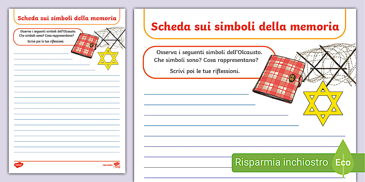 Scheda sui simboli della giornata della memoria - Twinkl