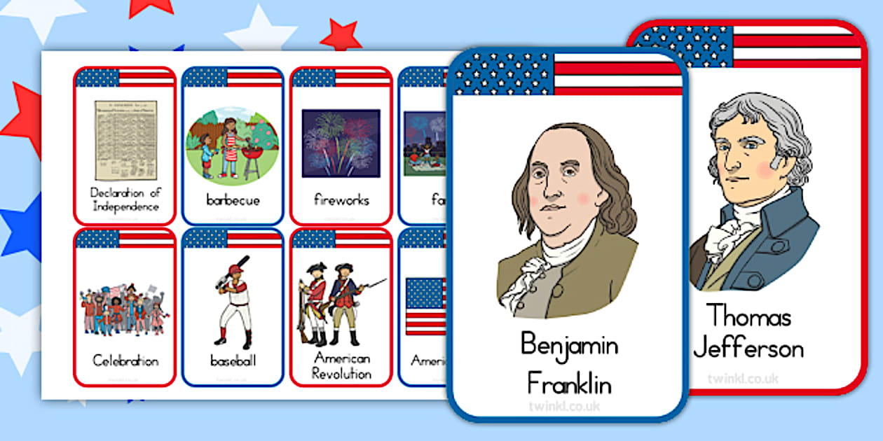 American Independence Day Flashcards - ESL July 4th Flashcards