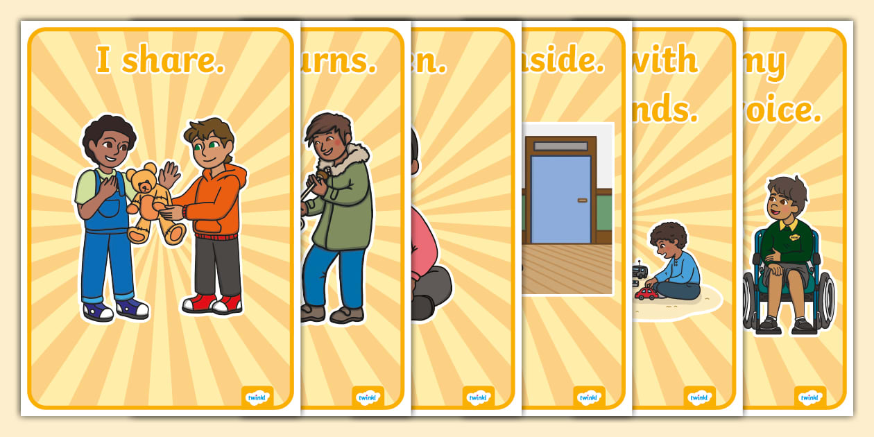 Golden Rules Display Posters (teacher made) - Twinkl