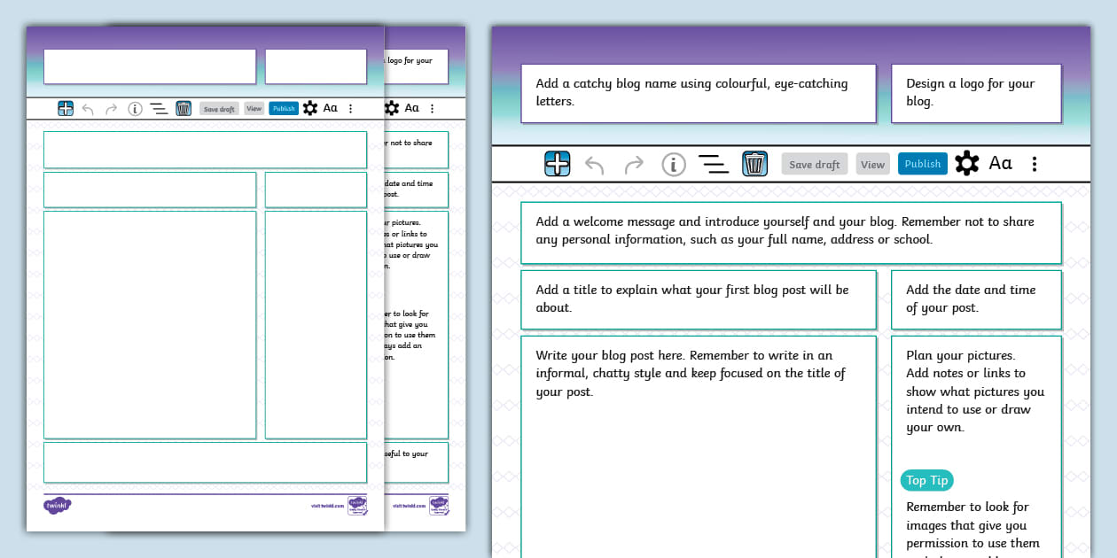 How to Write Your First Blog Template - KS2 Computing