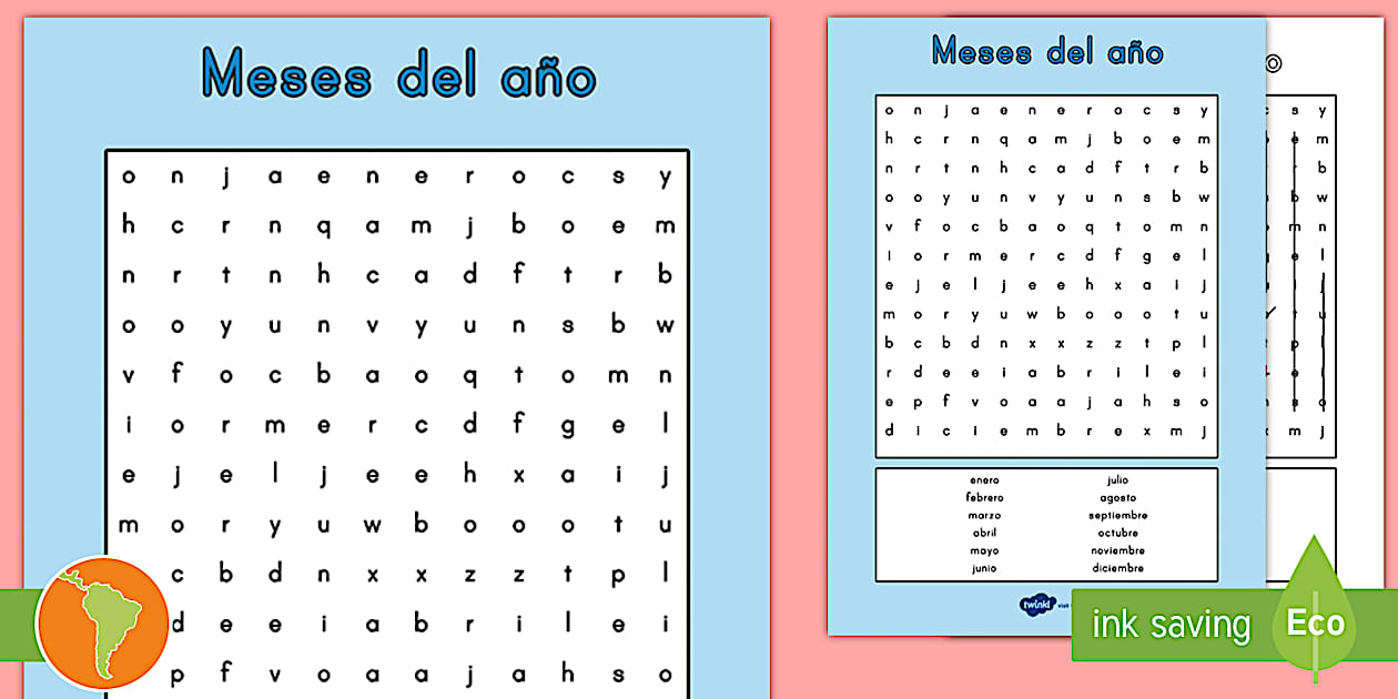 Sopa de letras: Los meses del año (teacher made) - Twinkl