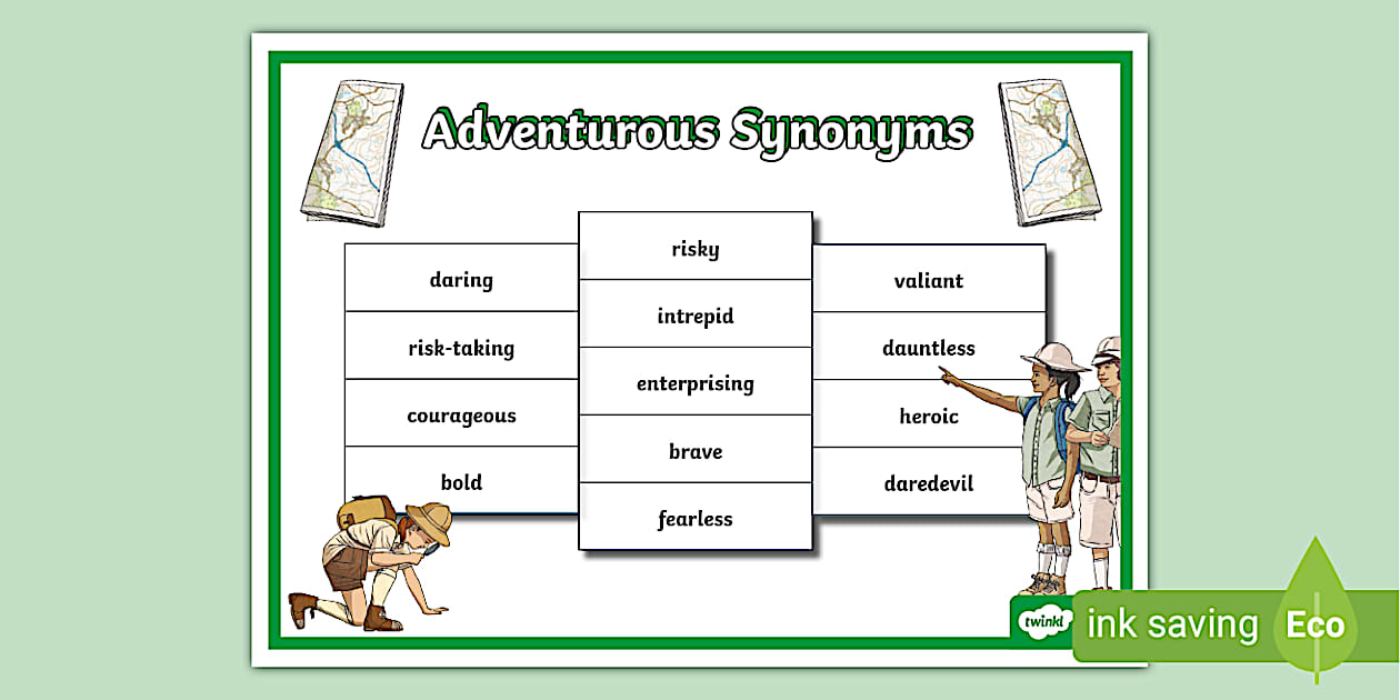 Adventurous Synonyms Word Mat (Teacher-Made) - Twinkl