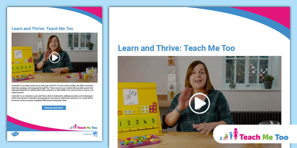 FREE! - Learn and Thrive: Teach Me Too - Twinkl - Adult