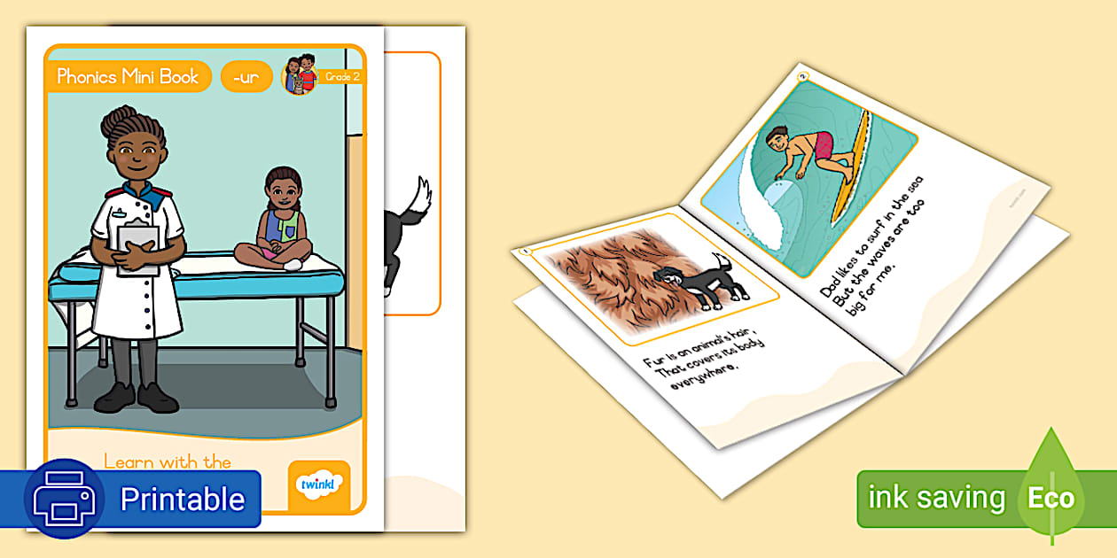 Grade 2 Phonics Mini Book: -ur (teacher made) - Twinkl
