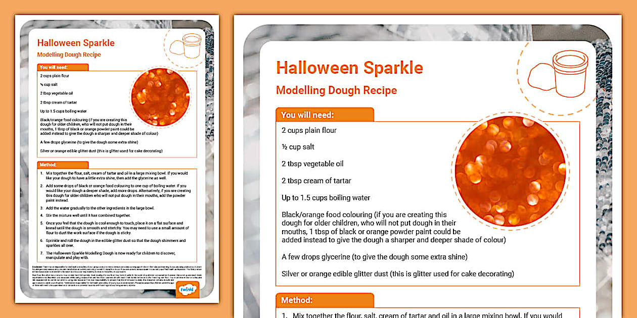 Halloween Sparkle Modelling Dough Recipe | Twinkl - Twinkl