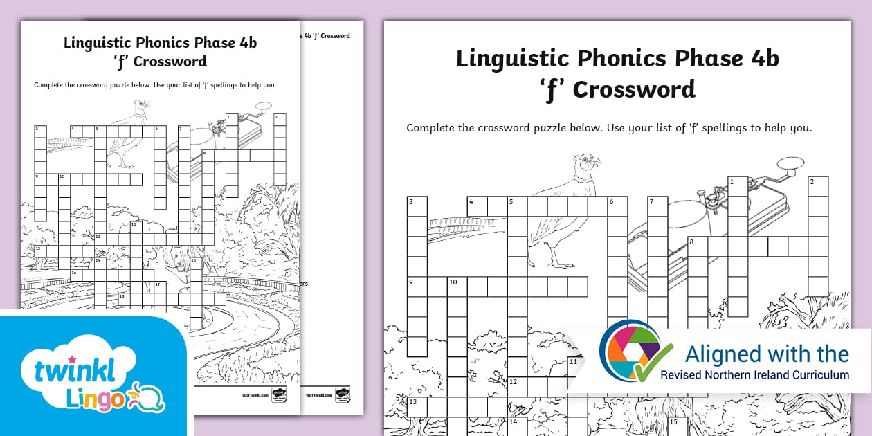 Linguistic Phonics Phase 4b 'f' Crossword