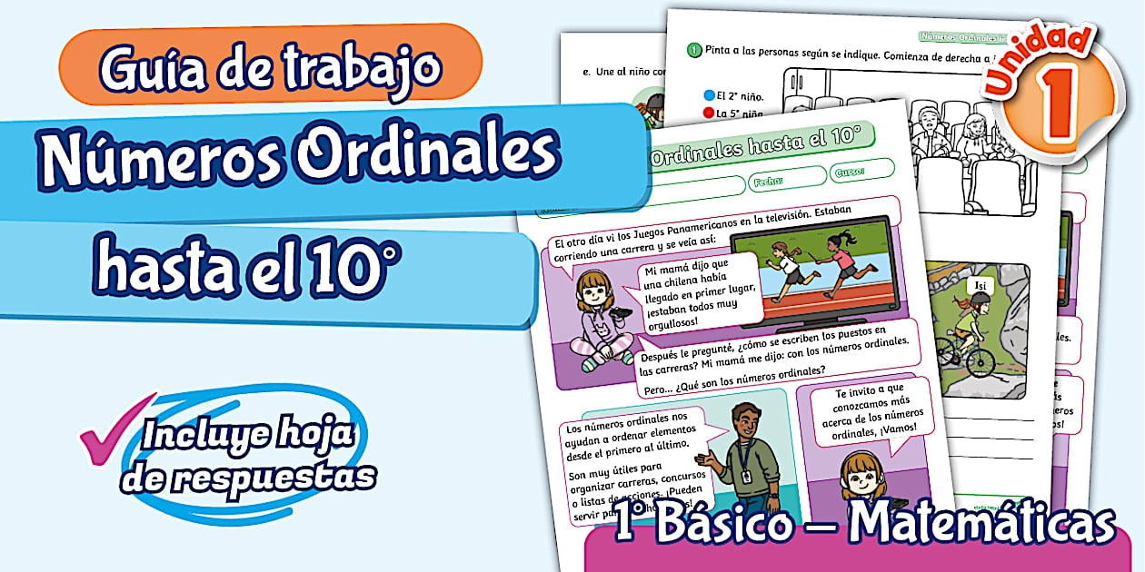 Guía de Trabajo | Números Ordinales | 10° | Matemáticas